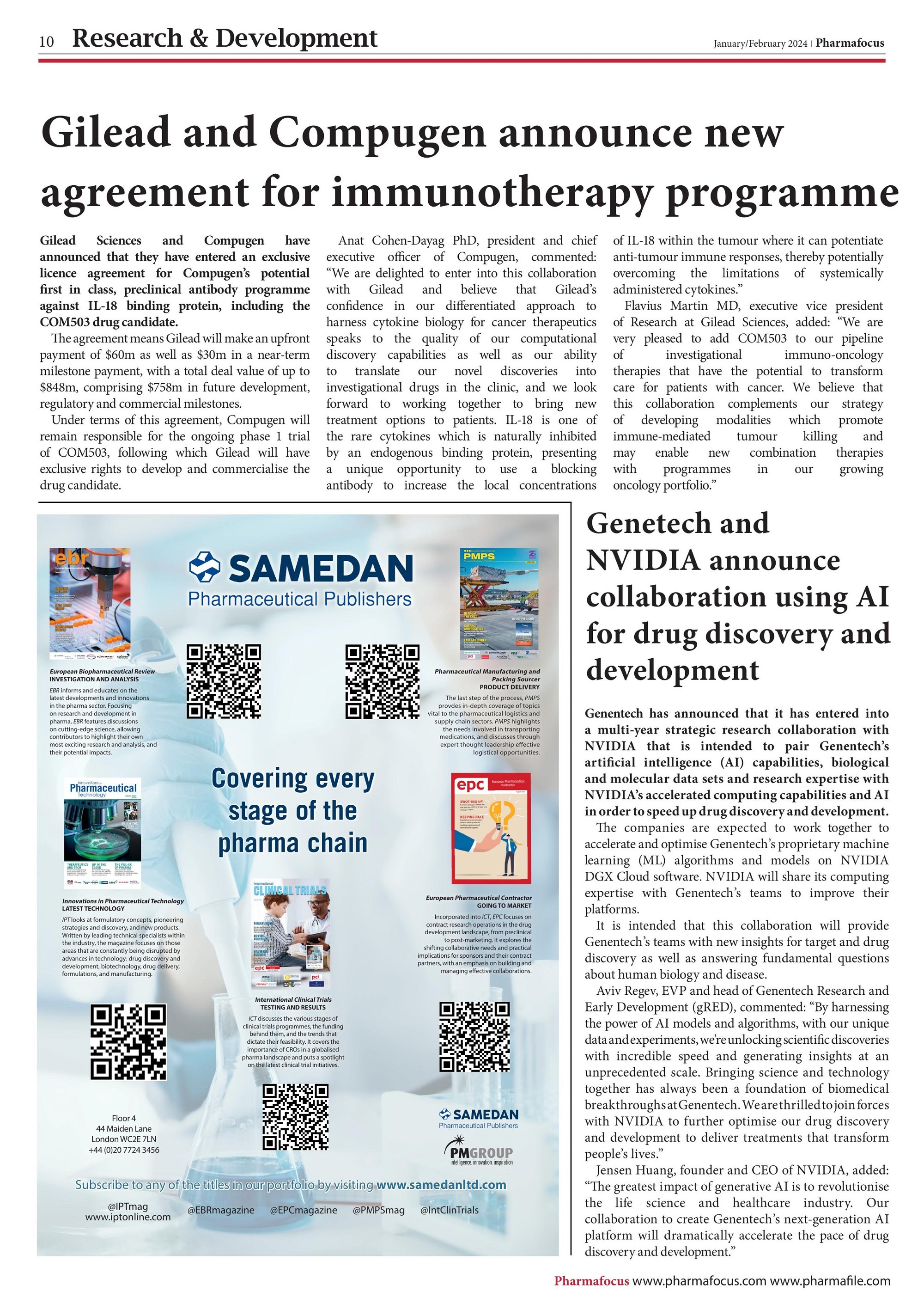 Genetech and NVIDIA announce collaboration using AI for drug discovery ...