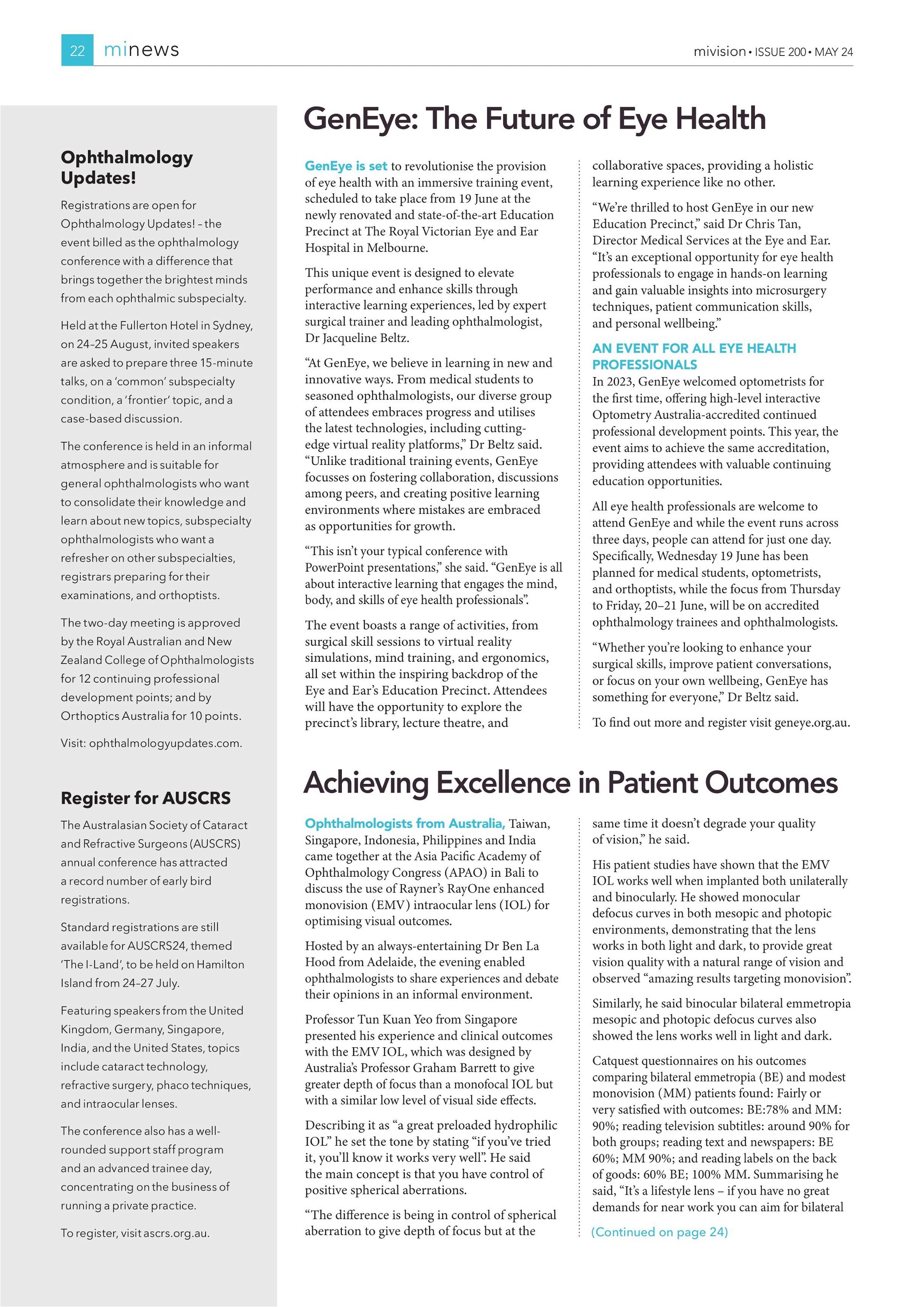 Achieving Excellence in Patient Outcomes