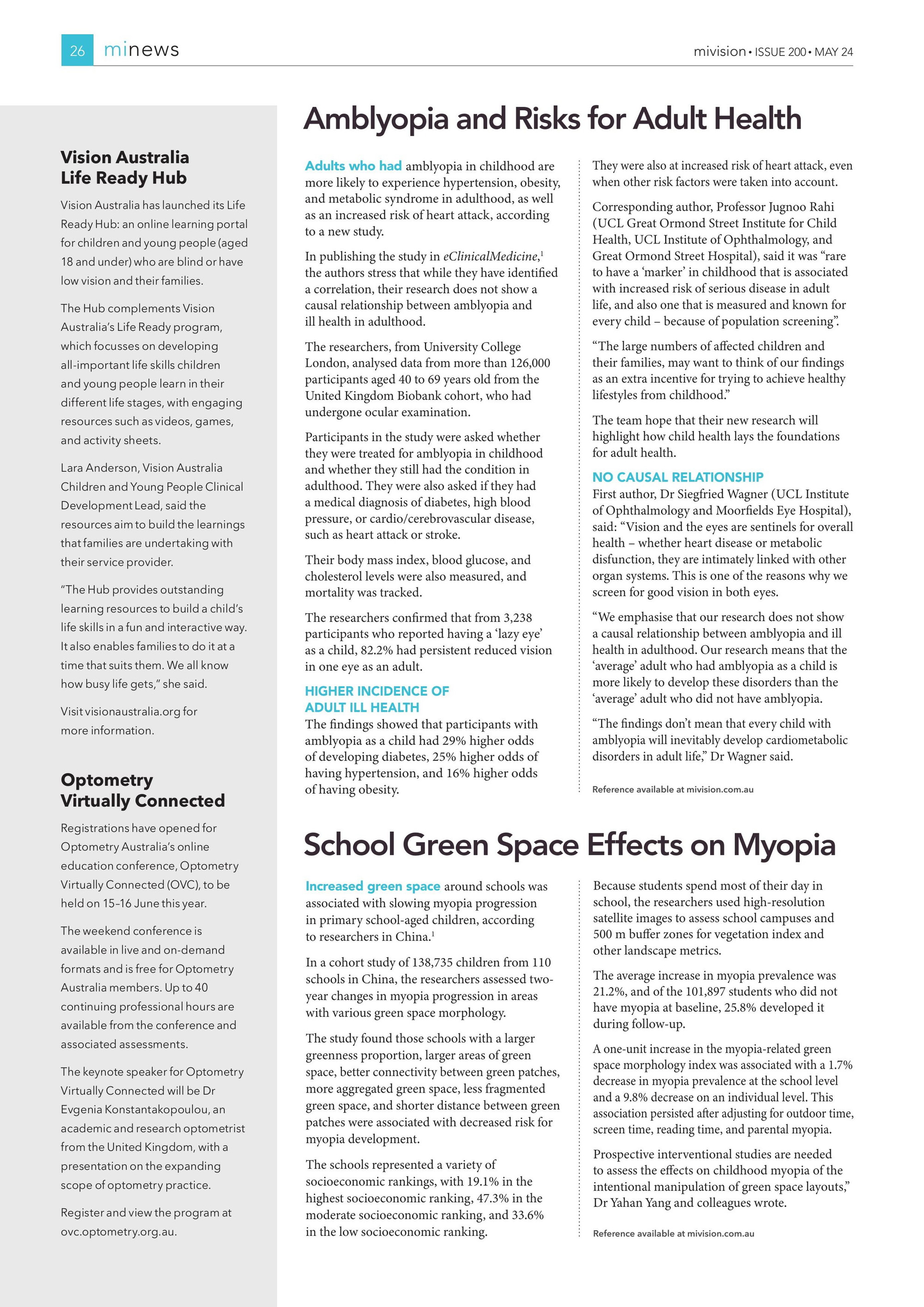 School Green Space Effects on Myopia