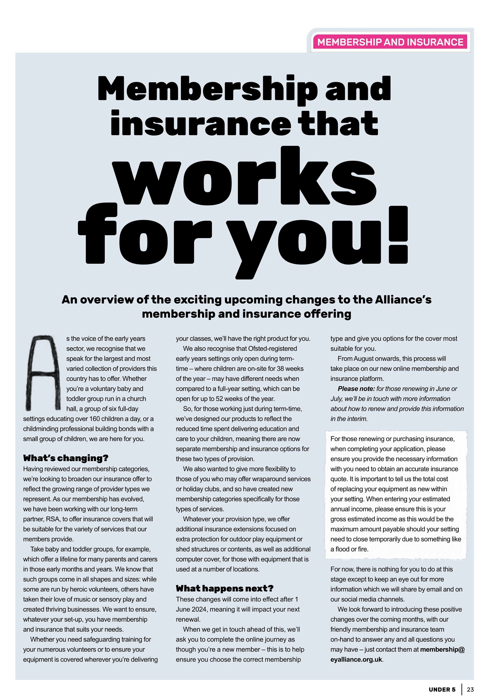 Membership and insurance that works for you!
