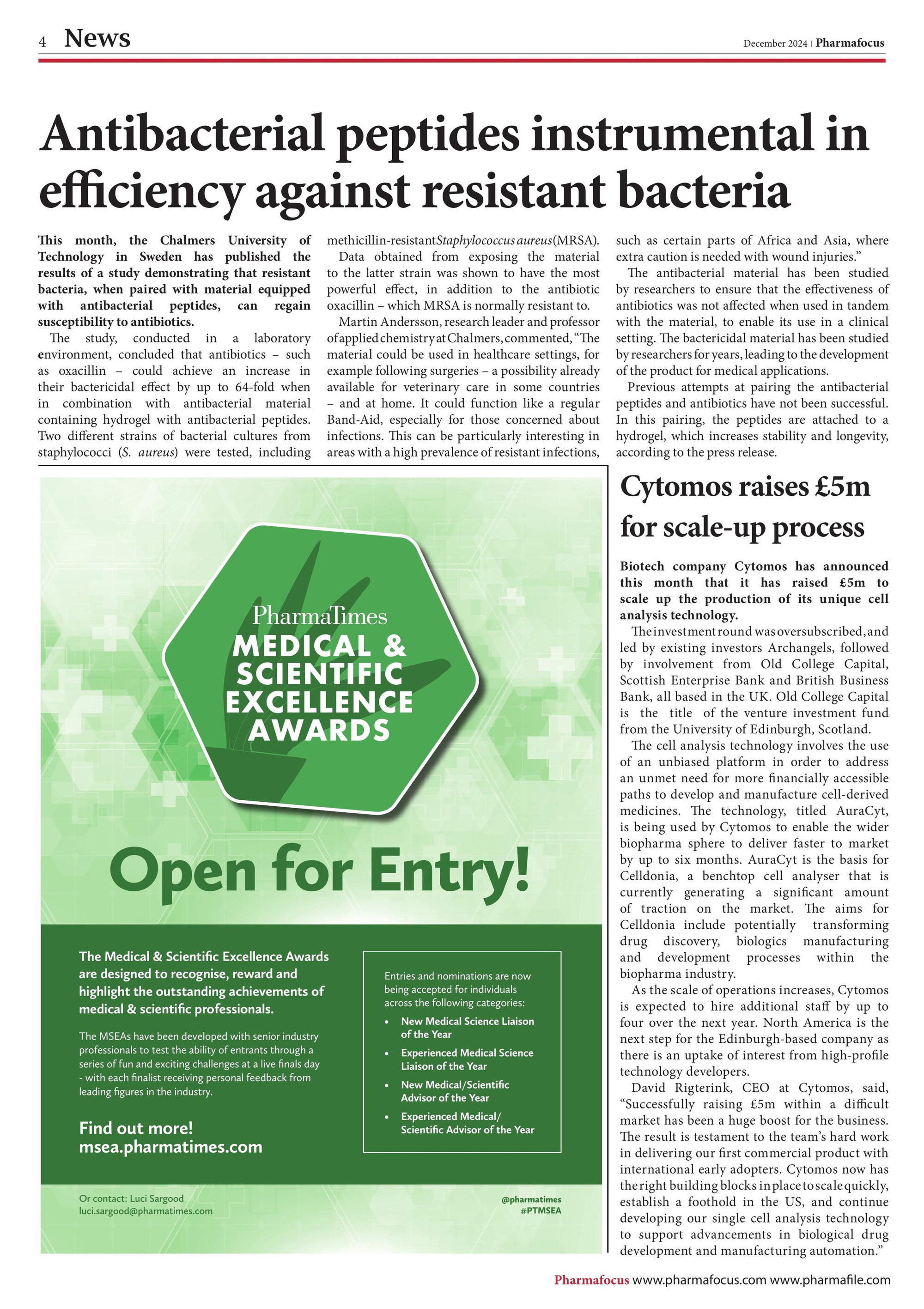 Cytomos raises £5m for scale-up process