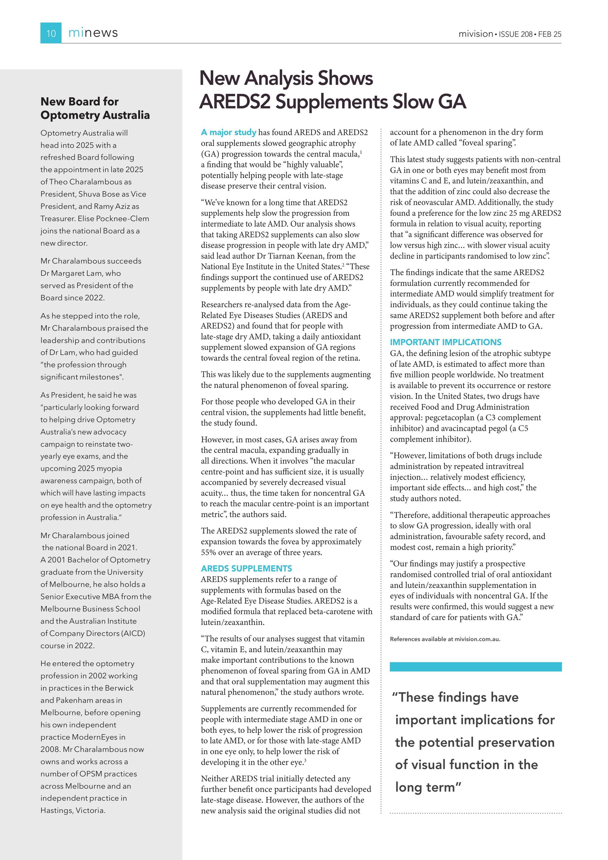 New Board for Optometry Australia