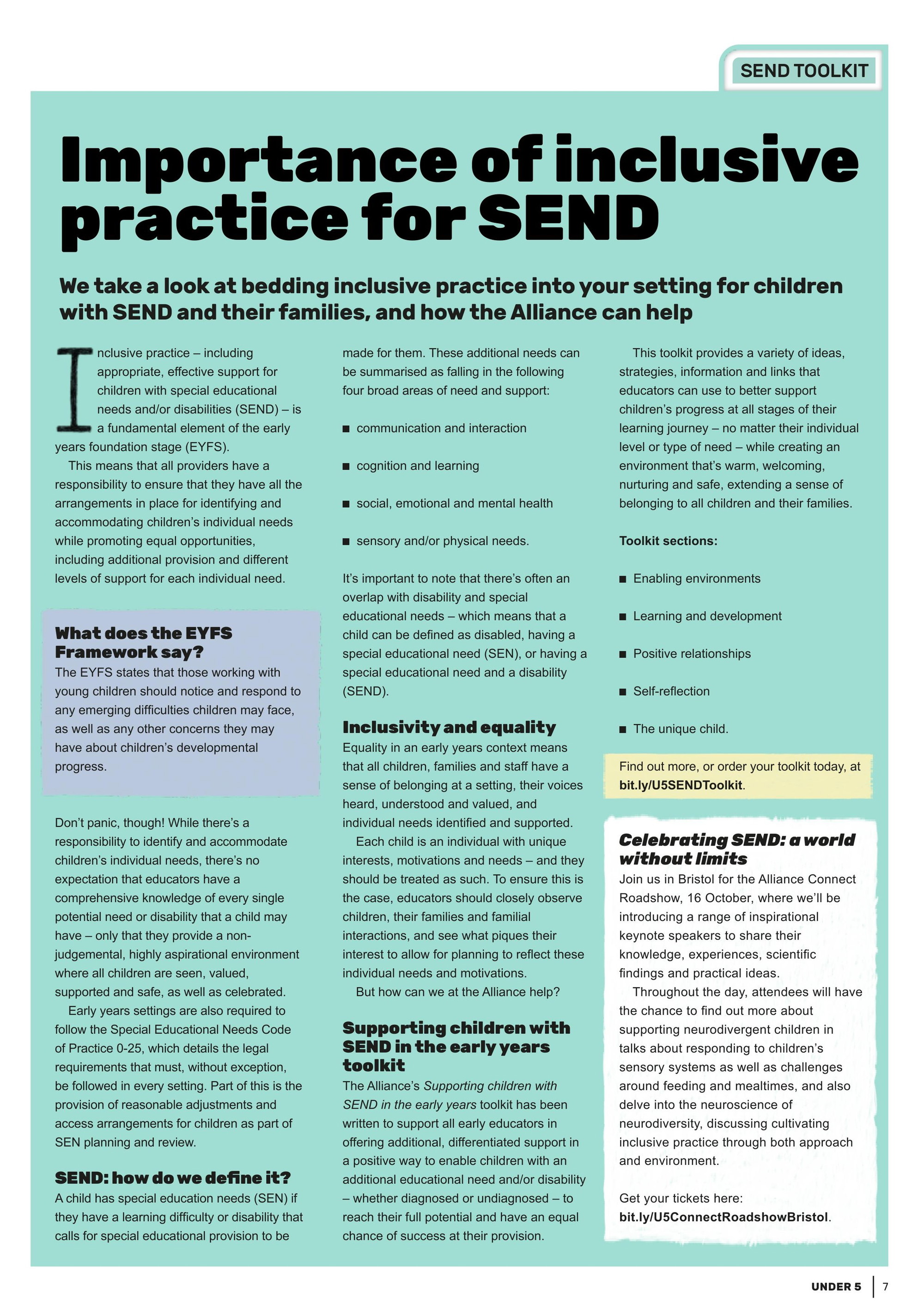 Importance of inclusive practice for SEND