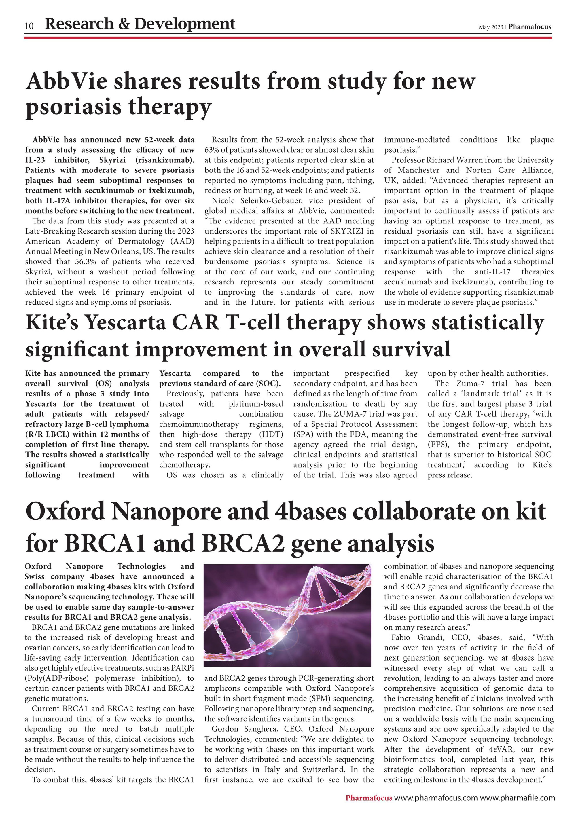 Kite’s Yescarta CAR T-cell therapy shows statistically significant ...