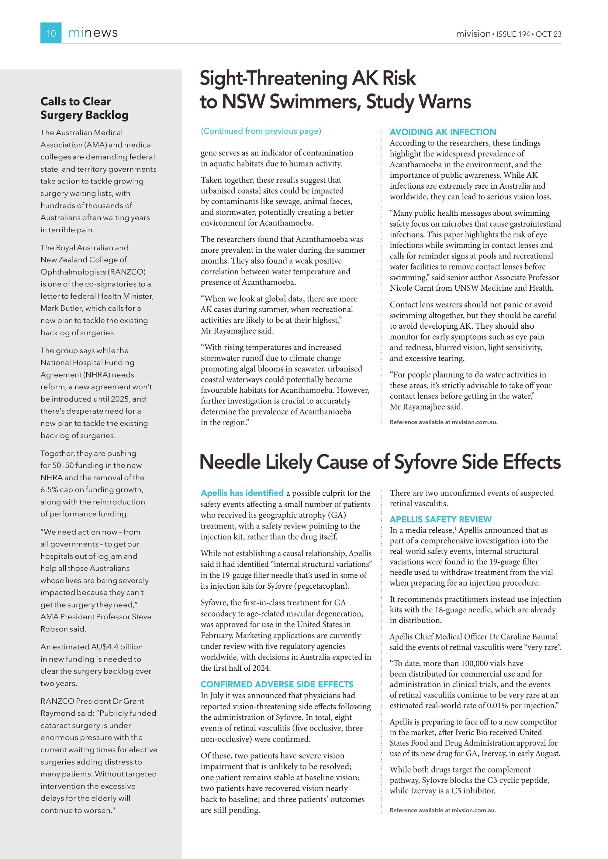 Needle Likely Cause of Syfovre Side Effects