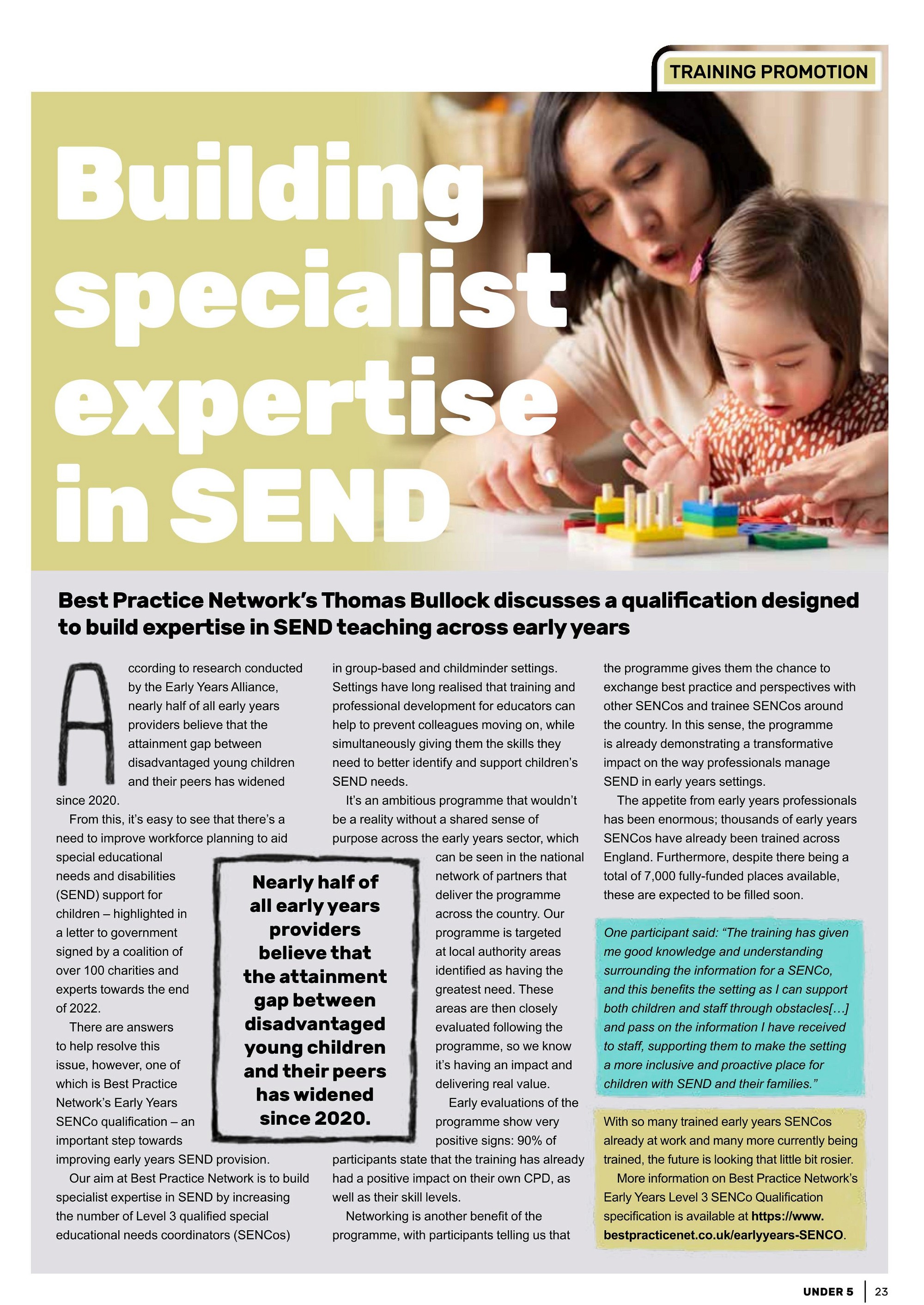 Building specialist expertise in SEND