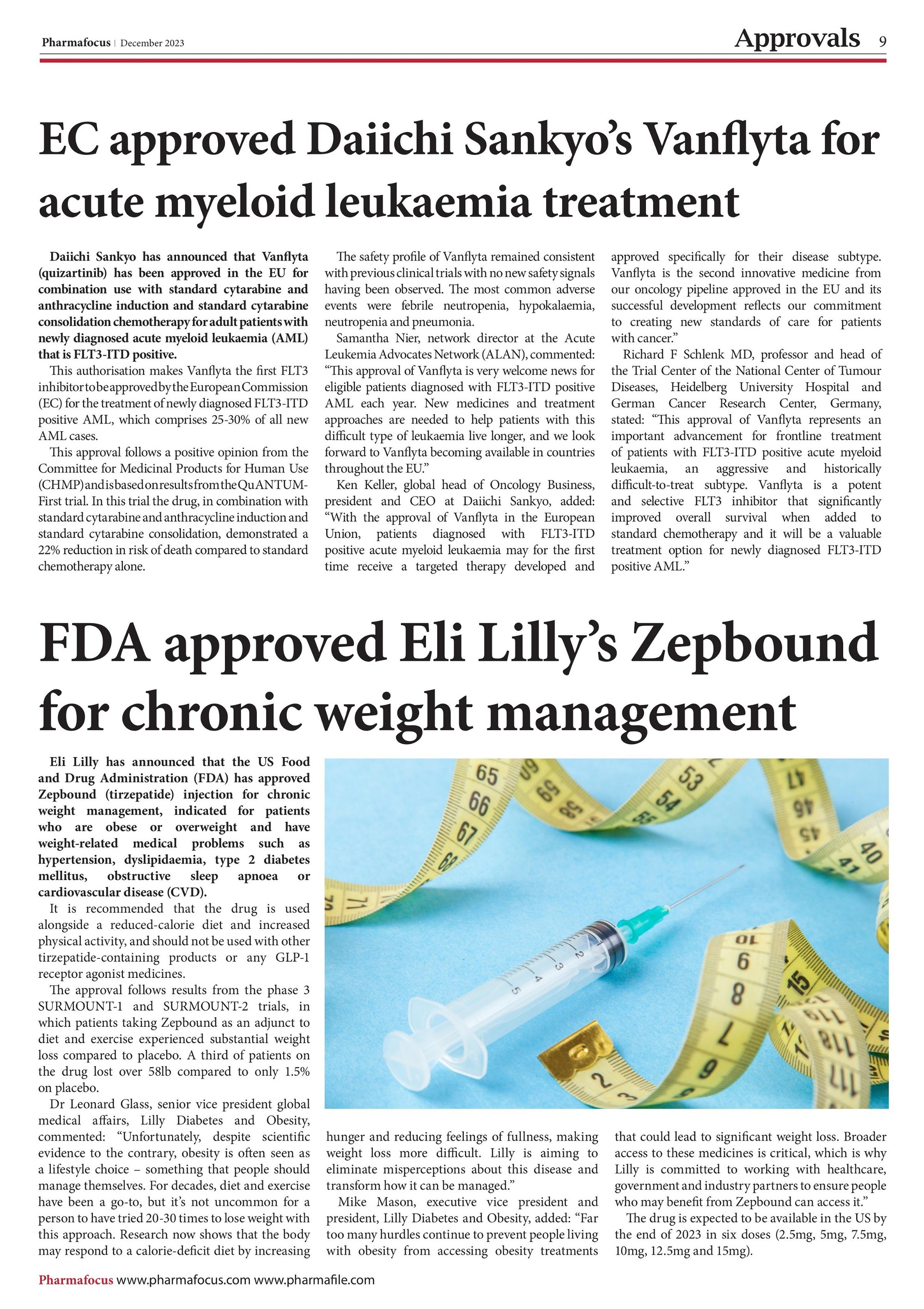 EC approves Daiichi Sankyo’s Vanflyta for acute myeloid leukaemia treatment