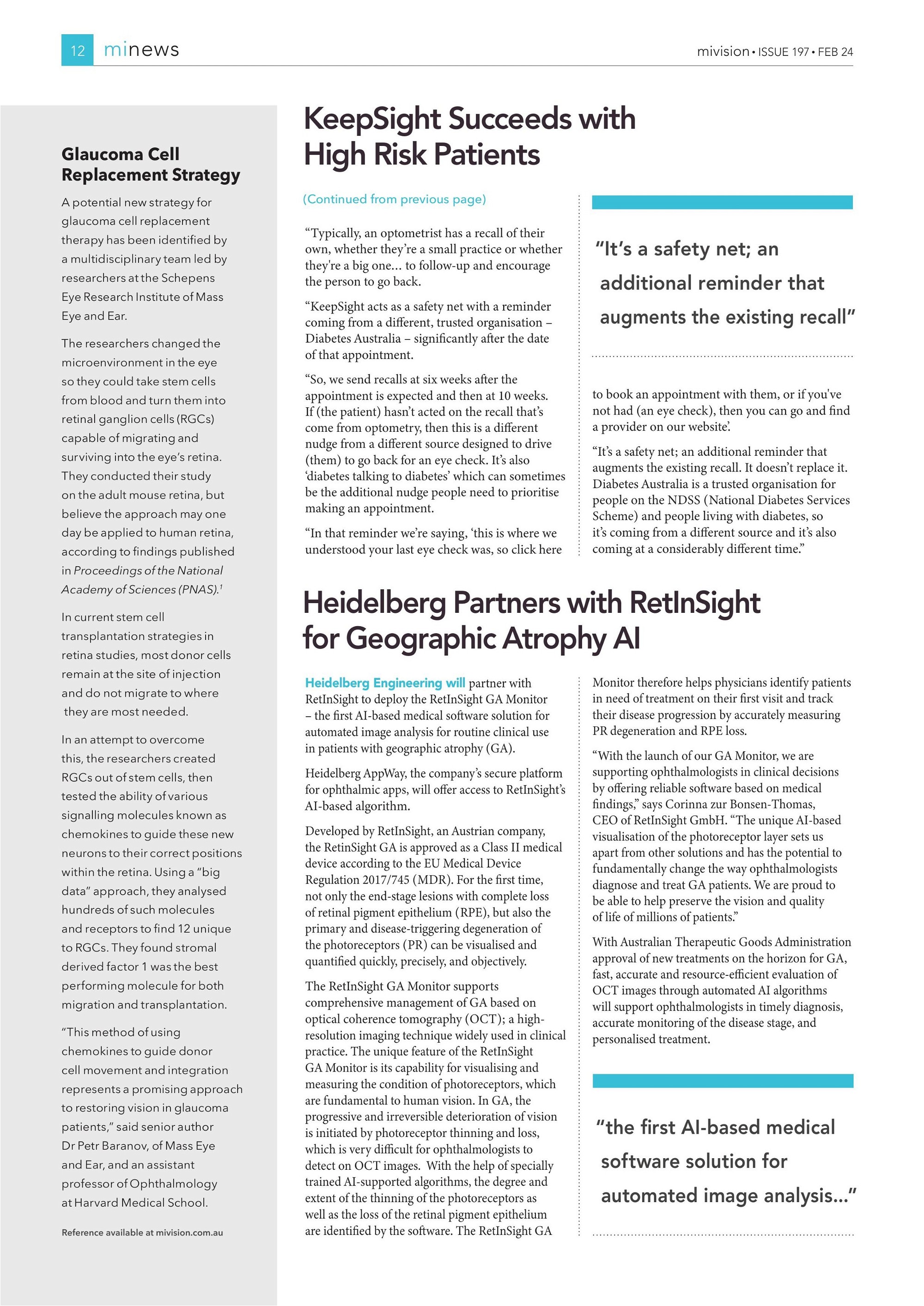 Glaucoma Cell Replacement Strategy
