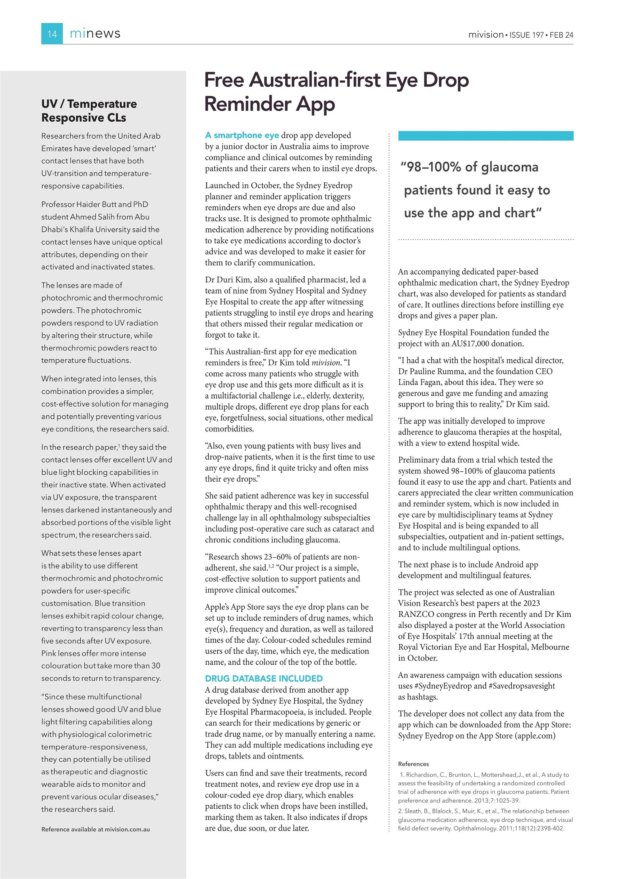 Free Australian-first Eye Drop Reminder App