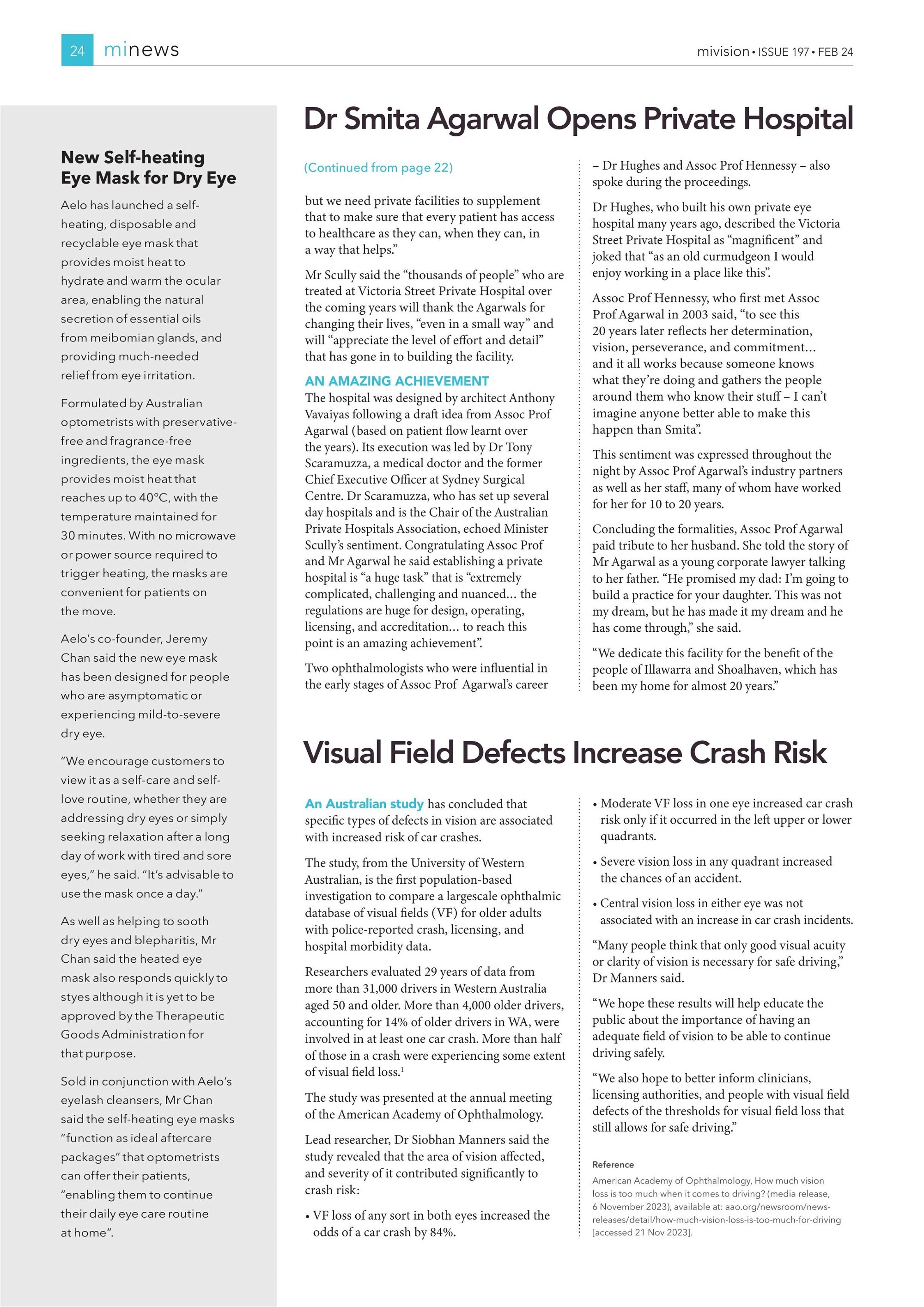 Visual Field Defects Increase Crash Risk