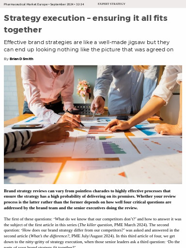 EXPERT STRATEGY - Strategy execution – ensuring it all fits together