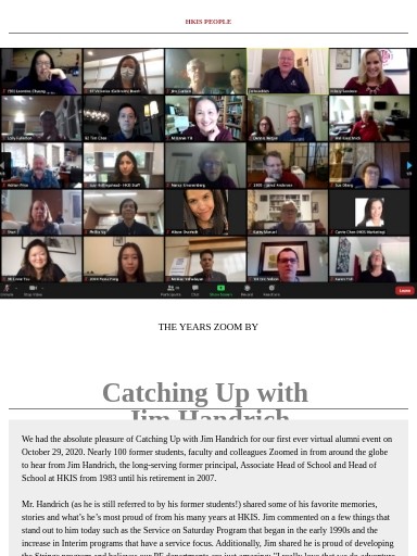 People - Catching Up with Jim Handrich