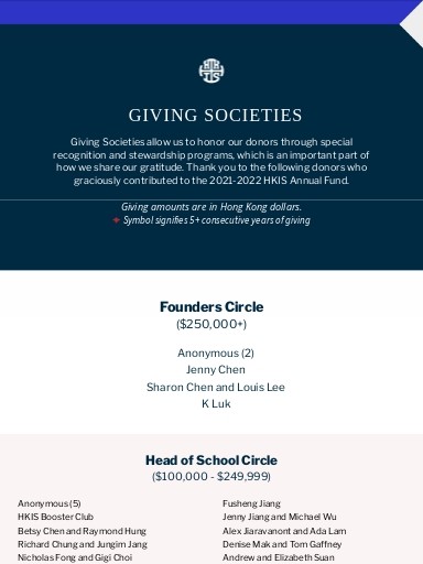 Giving Societies
