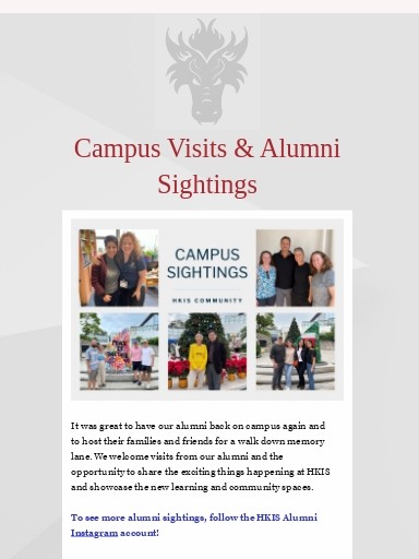 Campus Visits & Alumni Sightings