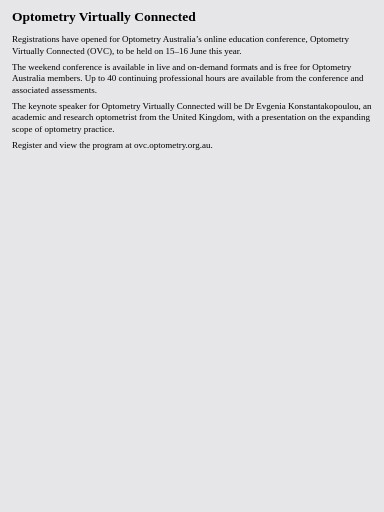 Optometry Virtually Connected